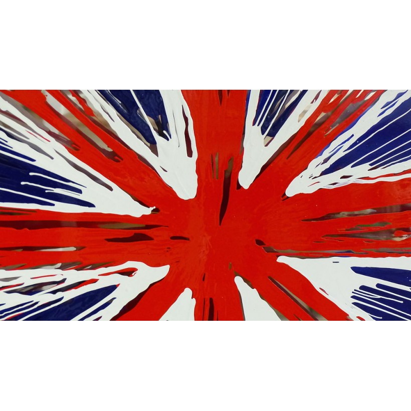 Wall Picture Union Jack Flag Painted Glass Picture Pop Art Frame