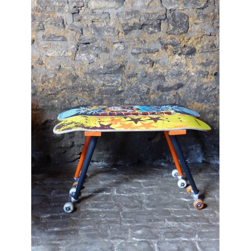 Skateboard table from the money for nothing show by Sarah Moore