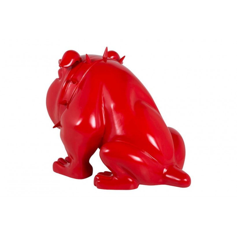 Life Size Bulldog Statue - The Red Devil Dog Ornament