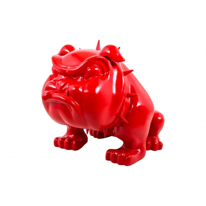 Life Size Bulldog Statue - The Red Devil Dog Ornament