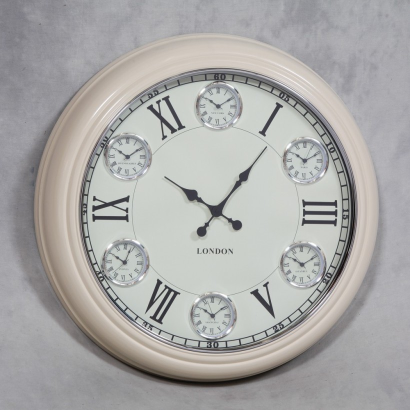 50s Style Cream Face Wall Clock Station Clocks Vintage retro style
