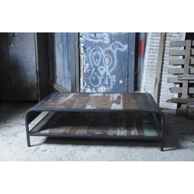 Reclaimed Wood Recycled Coffee Table With Storage