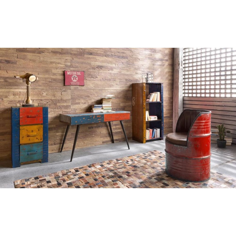 Oil Drum Office Desk | Recycled Metal Retro Industrial Urban