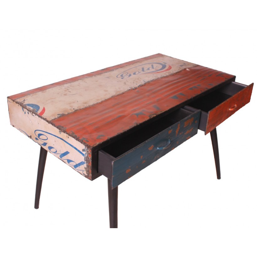 Oil Drum Office Desk | Recycled Metal Retro Industrial Urban