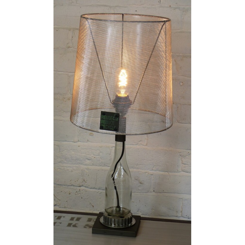 Urban Vintage Upcycled Bottle Bike Table Desk Cog Lamp | Industrial