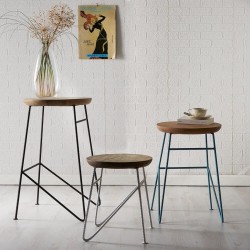 Rustic Stools And Side Table • Vintage Concrete