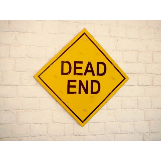 Dead End Sign | Hand Painted Wall Signs | Yellow and Black Street Signs