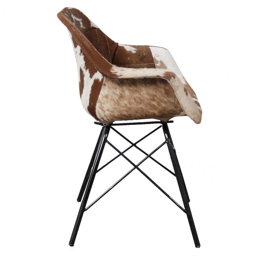 Leather Bucket Dining Chairs Brown Industrial Style at Smithers UK • UK ...