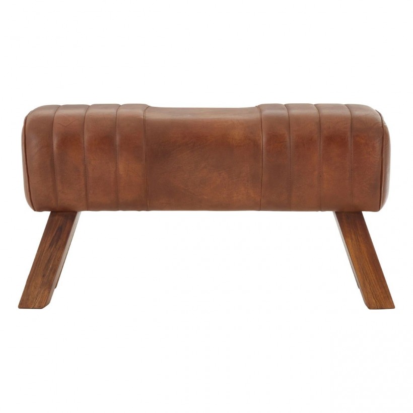 Gym Brown Leather Tan Pommel Horse School Bench