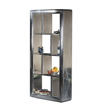 Tall Aviator Silver Designer Bookcase
