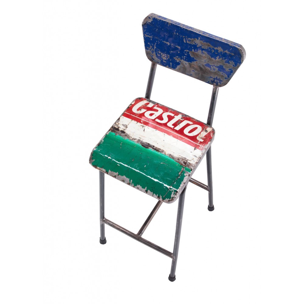 Green Industrial Oil Drum Dining Chair Outdoor