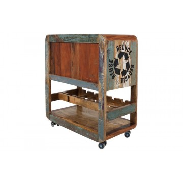 Wooden Min Bar | Modern Cocktail Cabinet • Reclaimed Wood • Retro