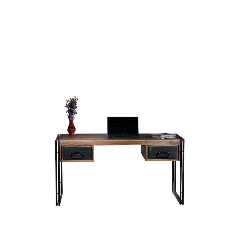Minimal Industrial Style Desk Made Solid Wood & Steel Metal • UK, US ...