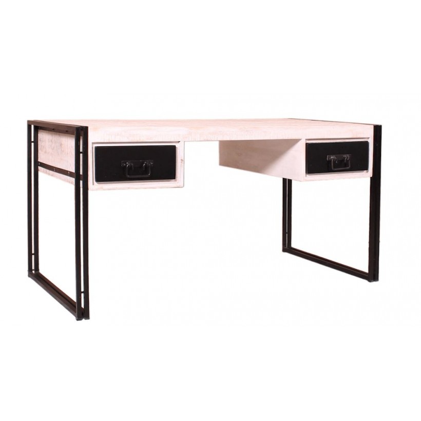 Minimal Industrial Style Desk Made Solid Wood & Steel Metal • UK, US ...