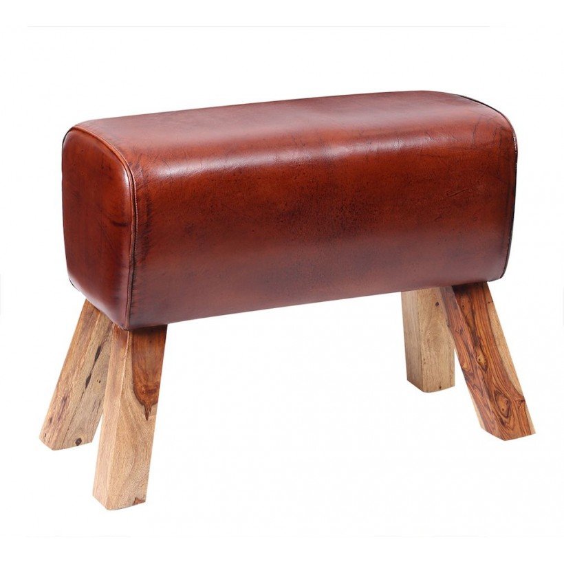 Brown Leather Vintage Pommel Bench • UK, US & Canada