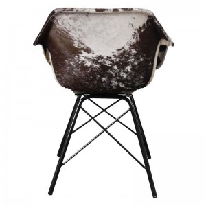 Leather Bucket Dining Chairs Brown Industrial Style at Smithers UK