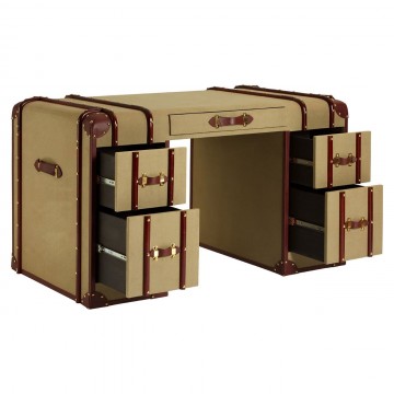 Canvas Desk Steamer Trunk Desk - Smithers