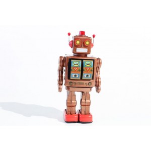 Reproduction Vintage Retro Spaceman Robot * Light Up Machine Guns UK