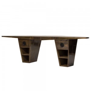 Aviator Wing Desk | Chrome WWII-Inspired Aircraft Aviation Office