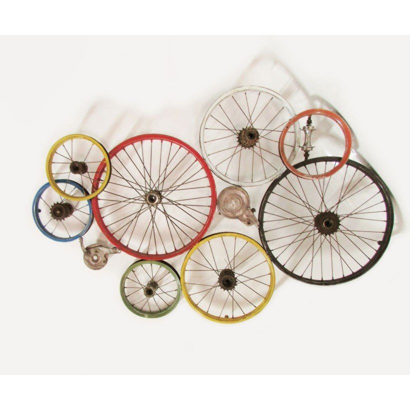 Bicycle Wall Art | Wheels Recycled on Walls Urban Reclaimed Metal