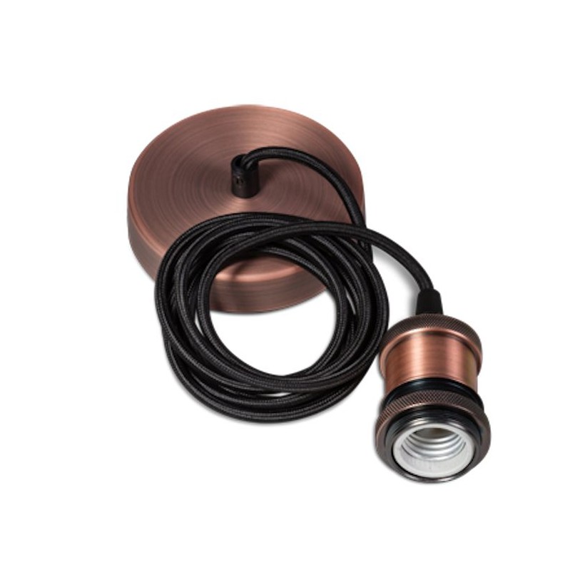Copper Ceiling Light | Retro Blue Cord Pendant Light Retro Industrial ...