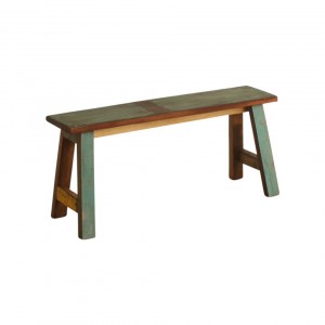 Genuine Old Antique School Bench Seating In Green Wood - Hallway Kids
