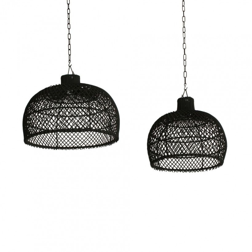 Black Rattan Ceiling Light - Smithers of Stamford • UK, US & Canada